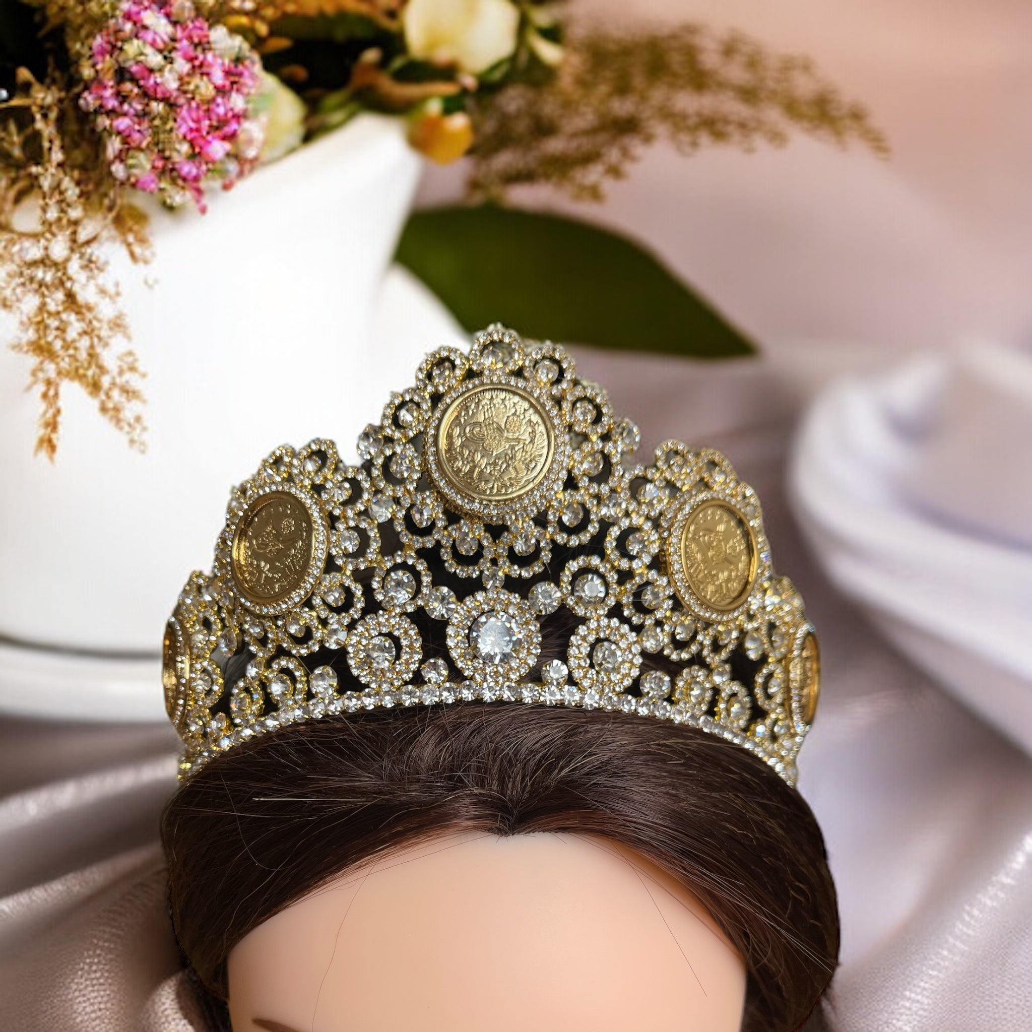 Halhul Gold coins crown luxurious high quality gold. – Noor Crowns